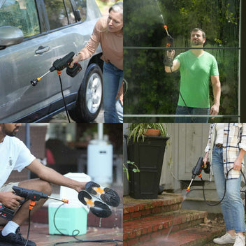 Jet Hawk Cordless Portable Pressure Washer - Red